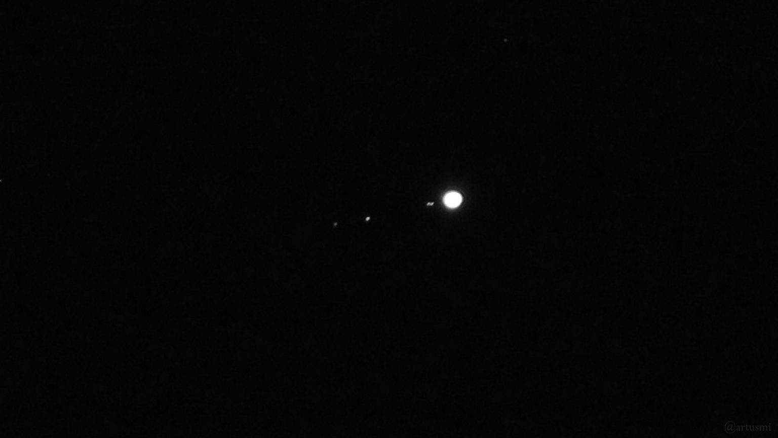 Die vier galileischen Monde Callisto, Ganymed, Europa, Io und Jupiter ...